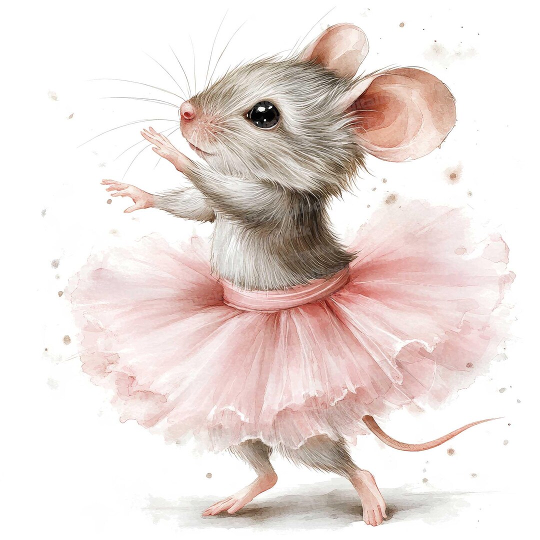 Cute Ballerina Mouse Clip Art, Ballet Mice Clip Art Set, Printable ...