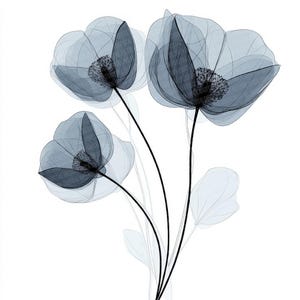 Grey Flower PNG Clip Art,12x Smoke Grey Abstract Floral Clipart Set ...