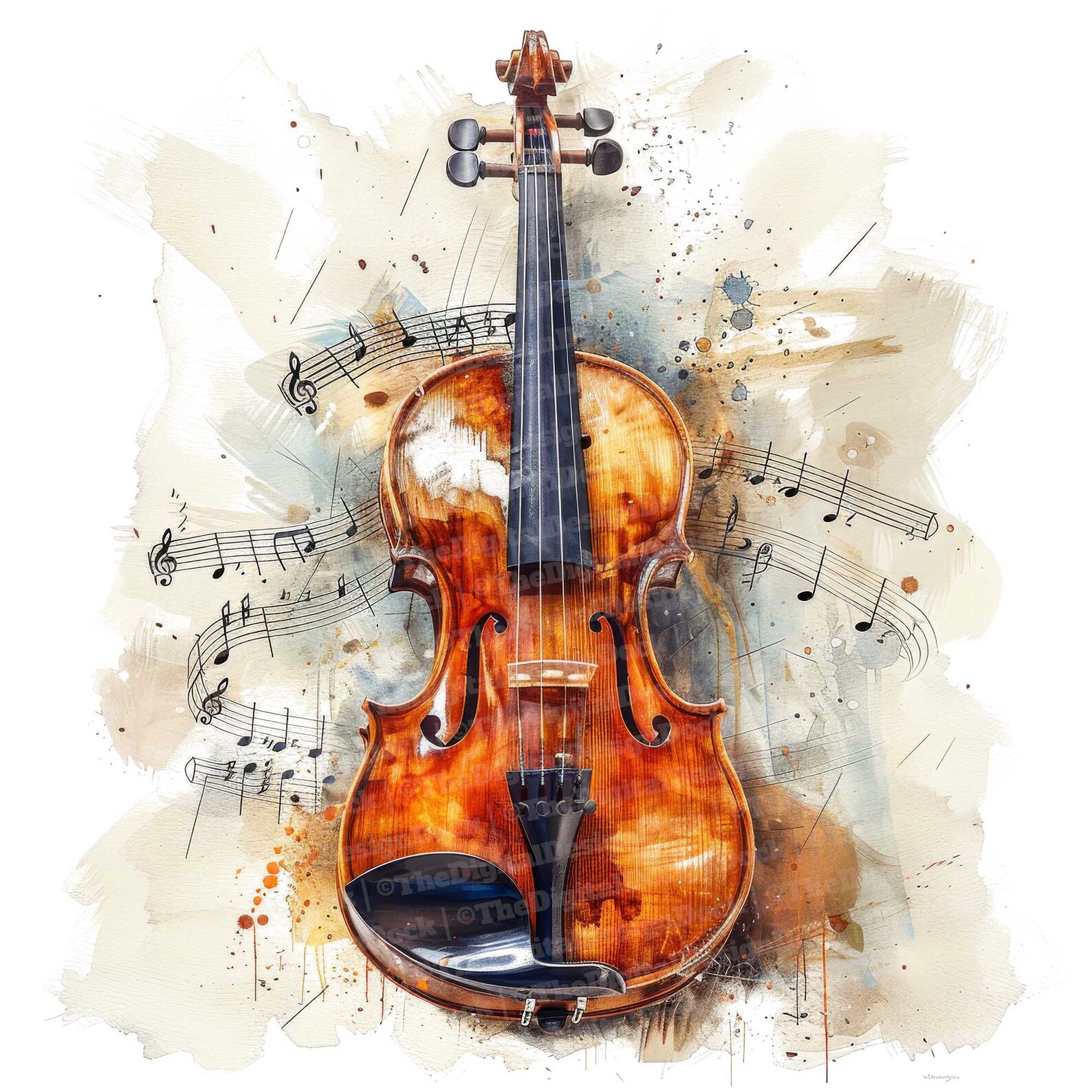 12x Vintage Violin Music Notes Clipart, Musical Clipart, Printable ...