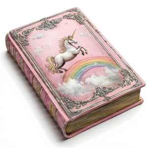 Fairytale Book Clipart, Vintage Unicorn Storybook Clipart, Printable ...