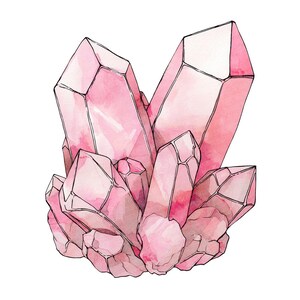 Rose Quartz PNG Clipart, 12x Pink Crystal Clip Art Set, Printable ...