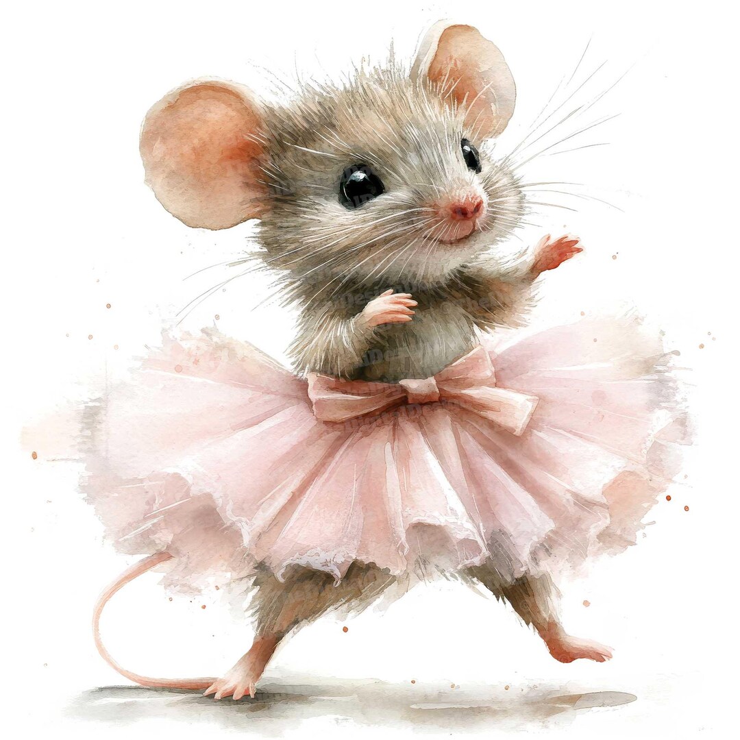 Cute Ballerina Mouse Clip Art, Ballet Mice Clip Art Set, Printable ...