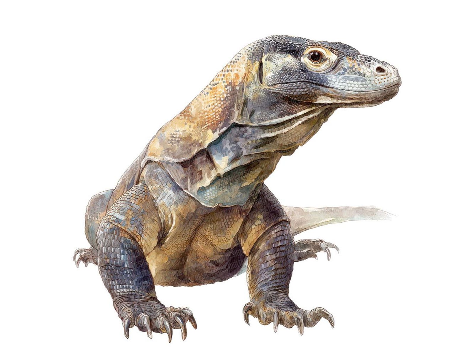 Komodo Dragon PNG Clipart, 12x Watercolor Lizard Clip Art Set ...