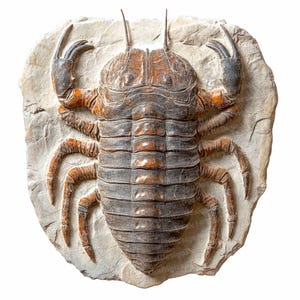 12 Fossil Trilobite Clipart, Watercolor Prehistoric Insect Fossil ...