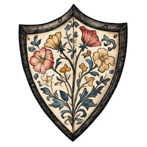 Floral Shield PNG Clipart, 12x Watercolor Heraldic Clip Art Set ...