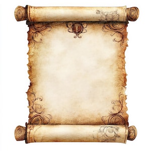 12x Vintage Scroll PNG Designs, Antique Paper Clip Art Set, High ...