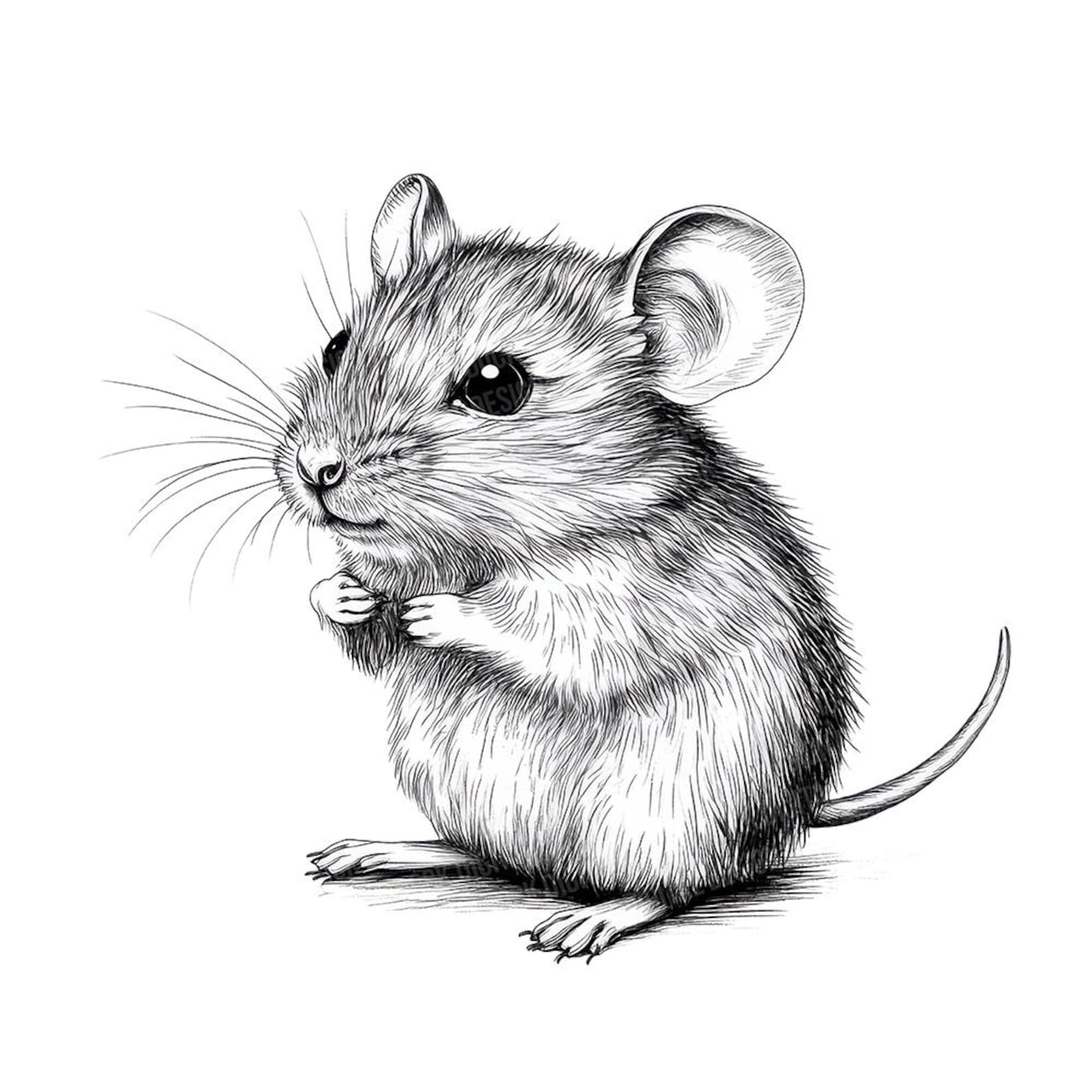 Mouse Sketch PNG Clipart, 12x Intricate Cute Mouse Illustrations ...