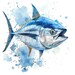Tuna Fish Clipart, 12 Jpgs, Bluefin Tuna Clipart, Printable Watercolor ...