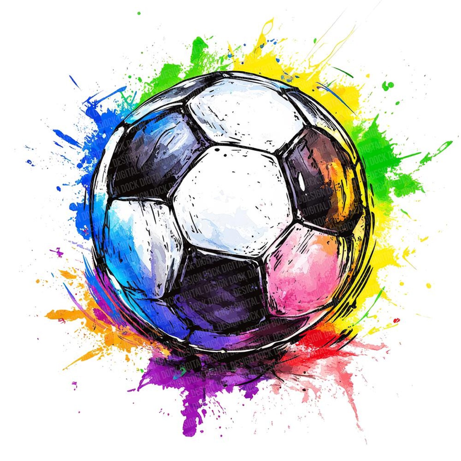 Soccer Ball PNG Clipart, 12x Watercolor Sports Clip Art Set, Printable ...