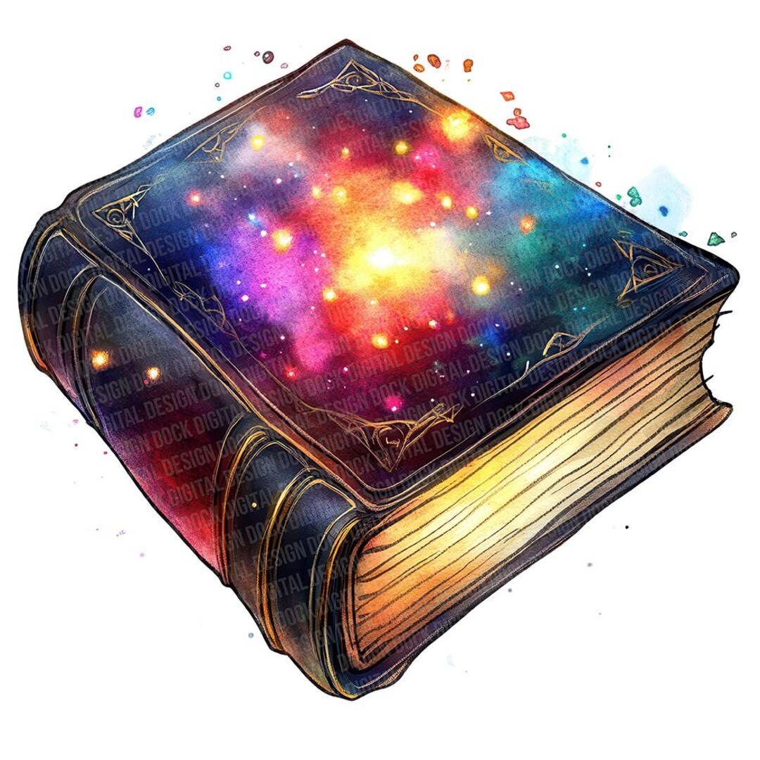 Magic Book PNG Clipart, 12x Enchanted Watercolor Clip Art Set ...