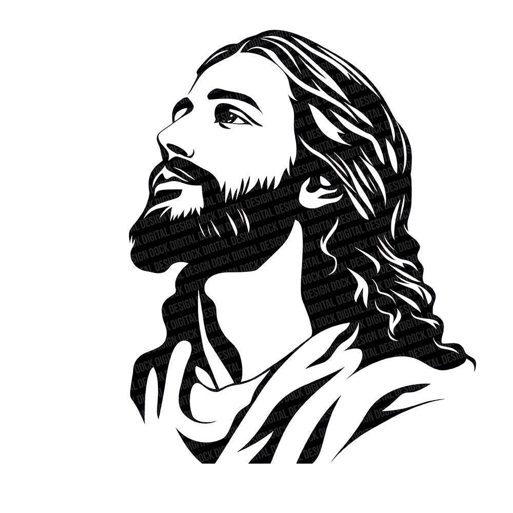 12x Jesus PNG Clipart, Black and White Religious Illustration Clip Art ...