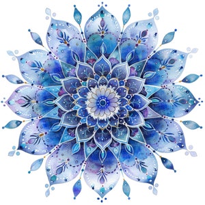 Floral Mandala Clipart, 12 Jpgs, Floral Pattern Clipart, Printable ...