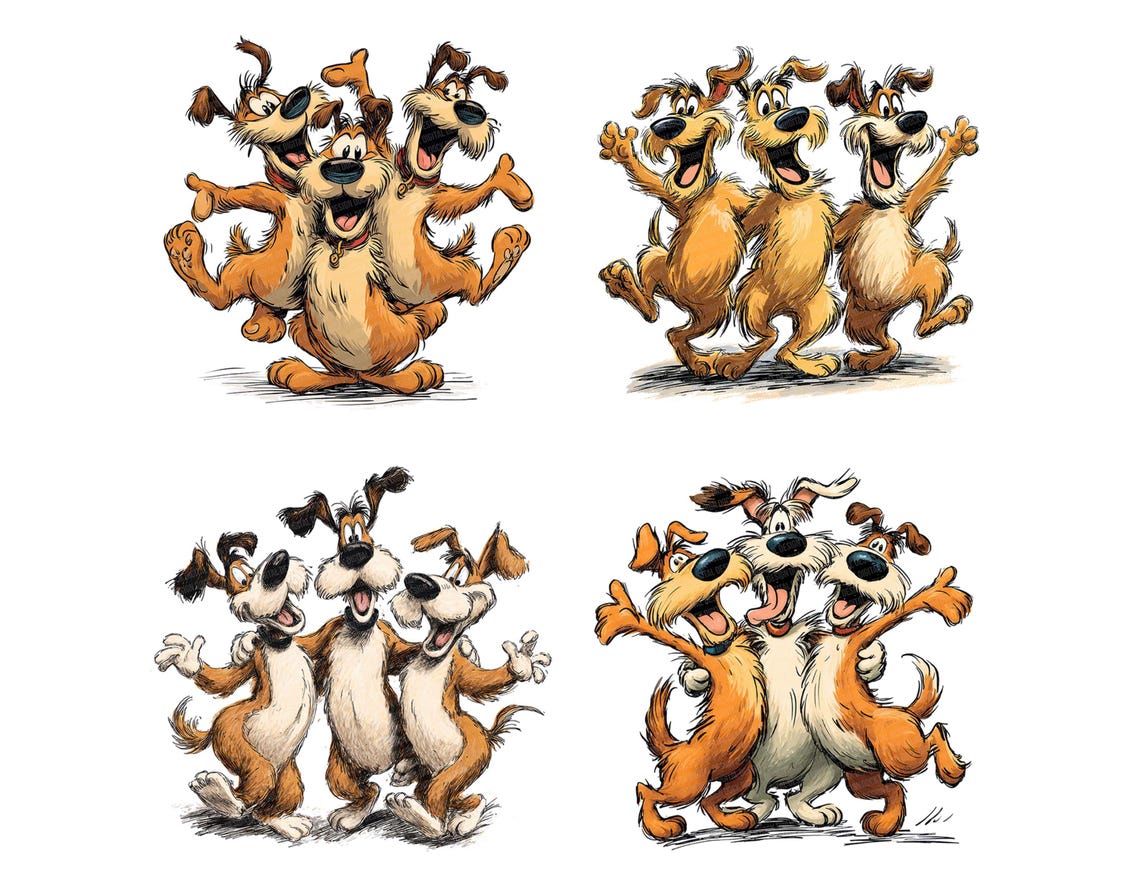 Dancing Dogs PNG Clip Art, 12x Funny Dog Clipart Set, Printable ...