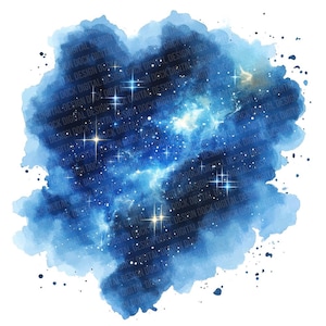 Galaxy PNG Clipart, 12x Watercolor Celestial Space Clip Art Set ...