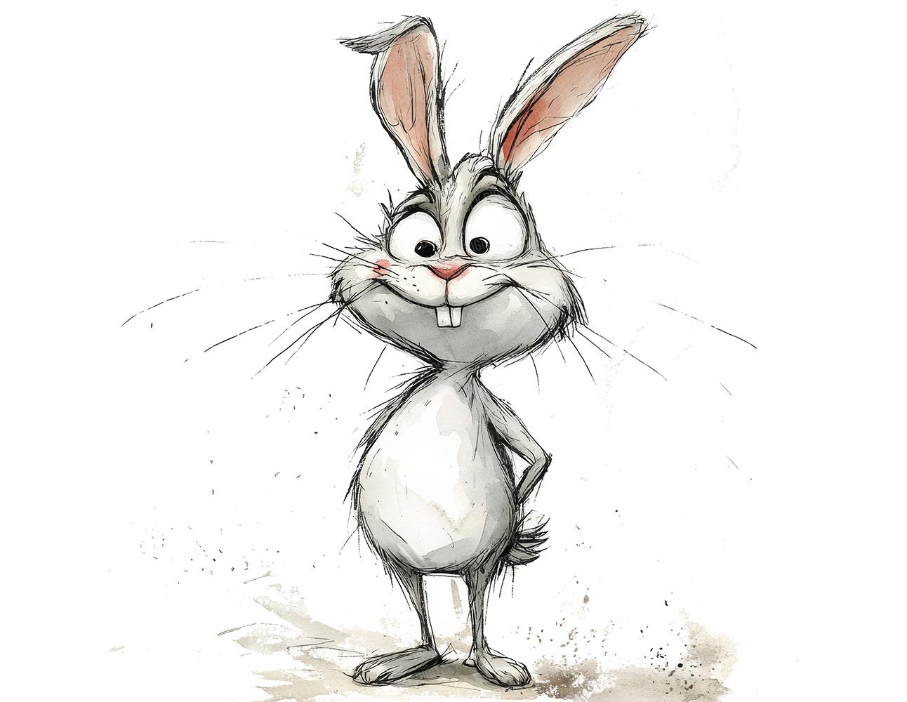 Quirky Rabbit PNG Clipart, 12x Funny Bunny Clip Art Set, Printable ...