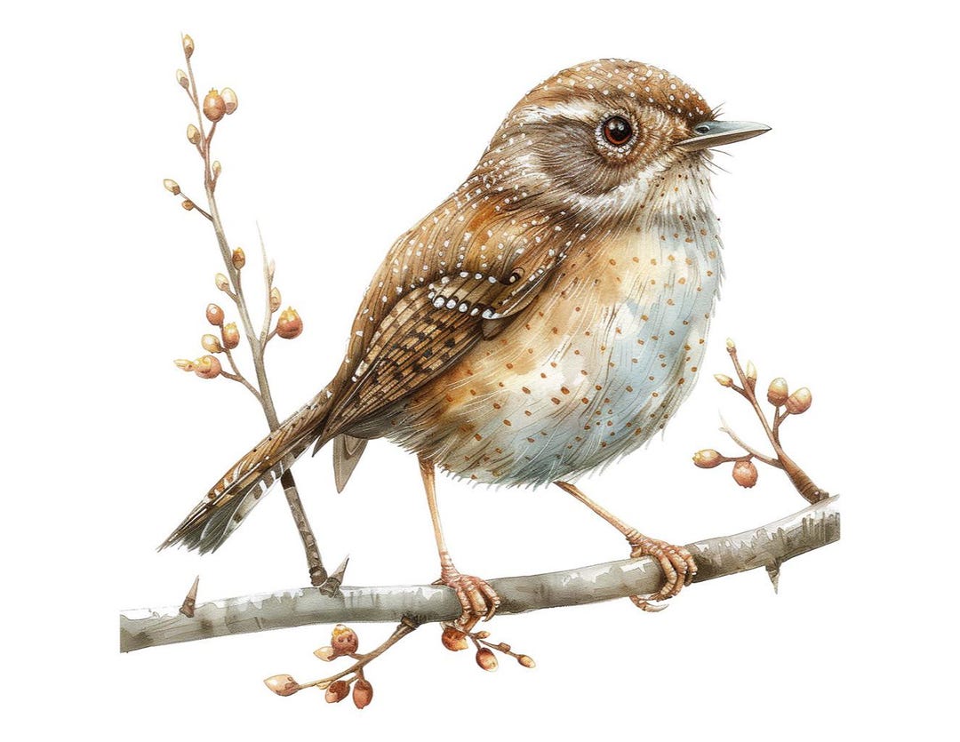 Wren PNG Clipart, 12x Decorative Songbird Clip Art Set, Printable ...