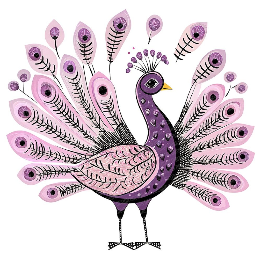 Pink Peacock PNG Clip Art, 12x Pastel Peacock Clipart Set, Watercolor ...