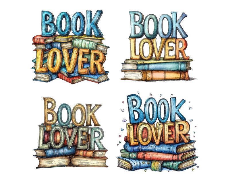 Book Lover PNG Clipart, 12x Reading Enthusiast Clip Art Set, Printable ...