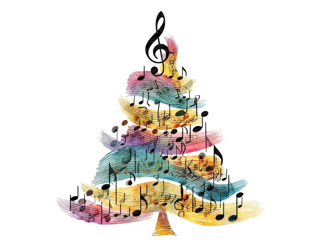 Christmas Tree PNG Clipart, 12x Colorful Music Trees Clip Art Set ...