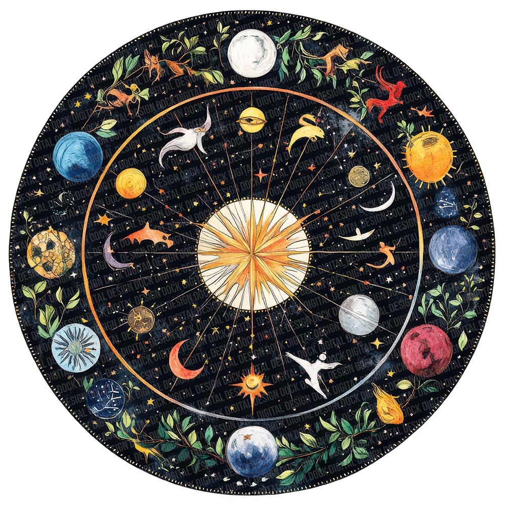 Zodiac Astrology Wheel Clipart, 12x Colorful Astrology Circle Clip Art ...
