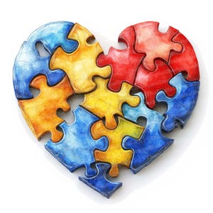 FREE to Charity, 12x Autism Awareness Clipart, Watercolor Autism Jigsaw ...