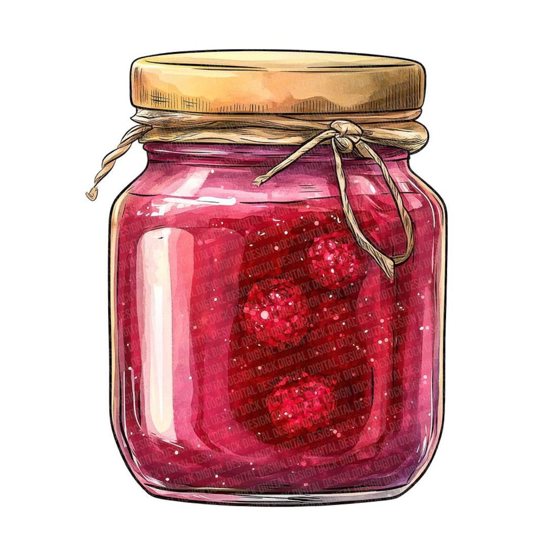 Homemade Jam Jar PNG Clip Art, 12x Jam Jar Clipart PNG Set, Printable ...