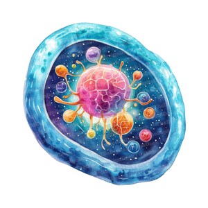 12x Science Cell Clipart, Watercolor Biology Art, Science Art ...