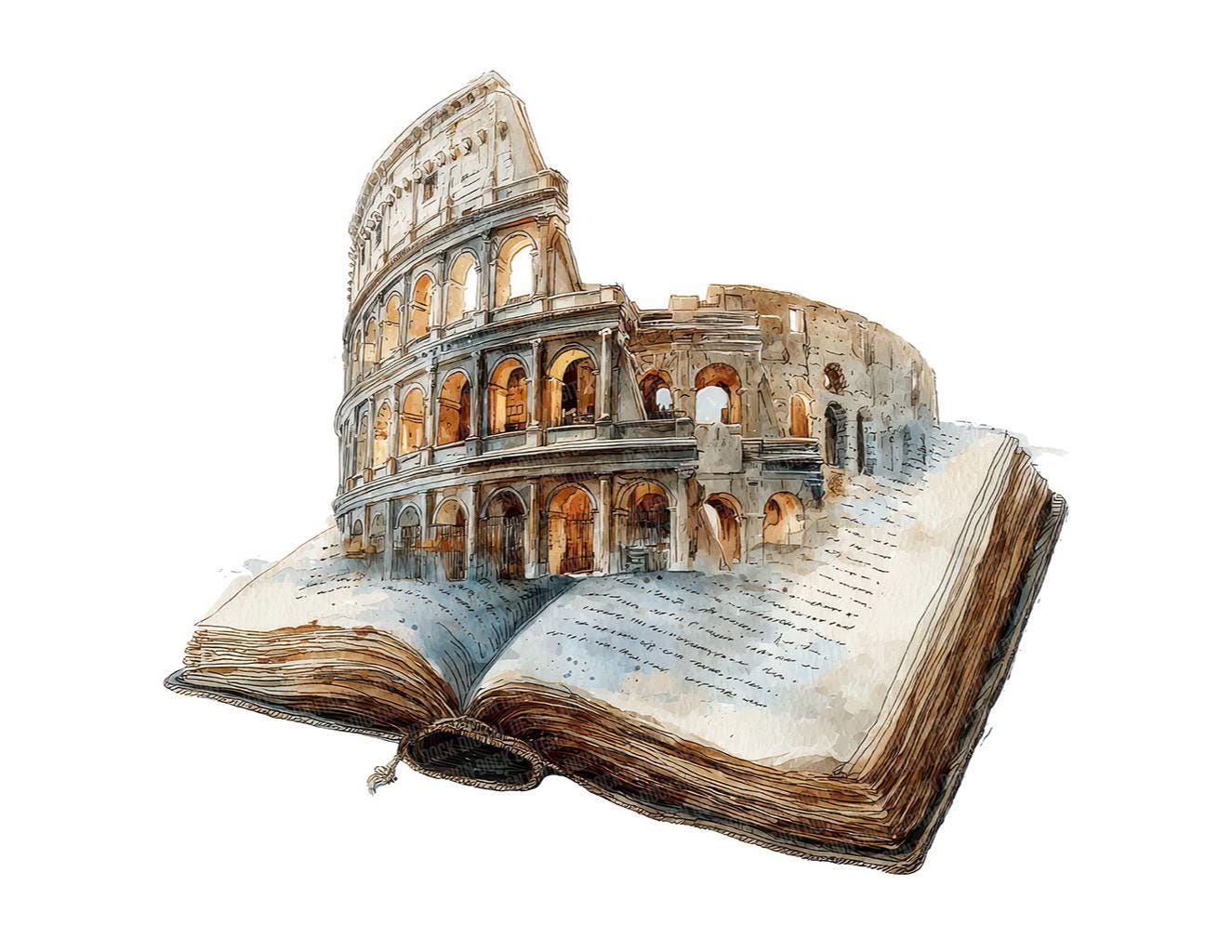 12x Watercolor Colosseum PNG Clipart, Ancient Rome Book Clip Art ...