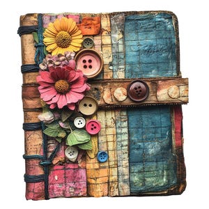 12 Junk Journal Clipart, Vintage Diary Designs, Printable Watercolor ...