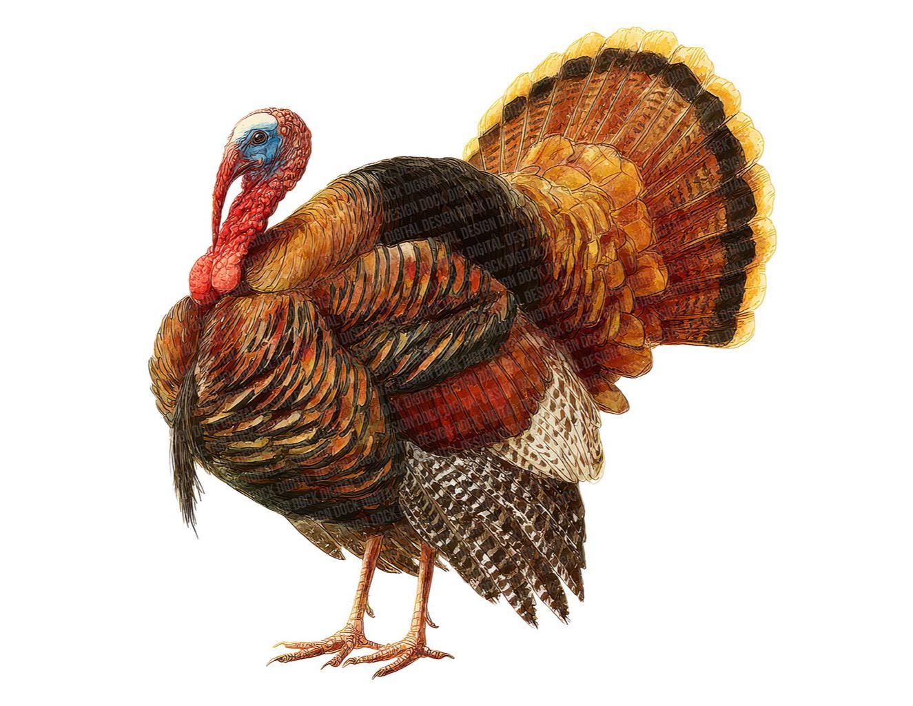 Thanksgiving Turkey Clipart, 12x Fall Harvest Pngs, Printable ...