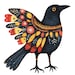 Folk Crow PNG Clipart, 12x Floral Crow Clip Art Set, Printable ...