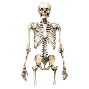 12x Skeleton Anatomy Clipart, Human Skull, Watercolor Human Body Art ...