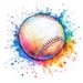 12 Baseball PNG Clipart, Watercolor Sports Ball Art, Vibrant Baseball ...