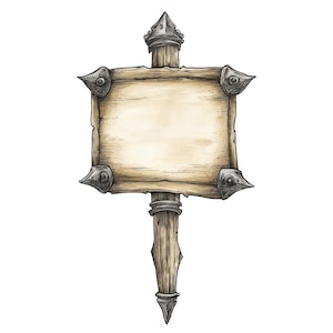 Gothic Sign PNG Clipart, 12x Medieval Signpost Clip Art Set, Printable ...