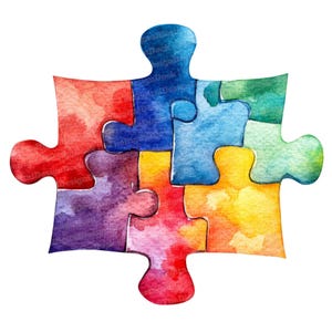 FREE to Charity, 12x Autism Awareness Clipart, Watercolor Autism Jigsaw ...