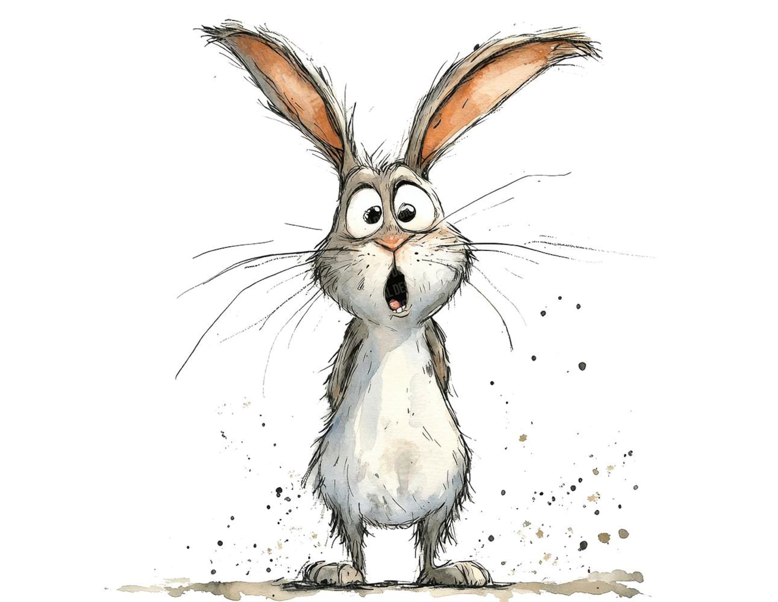 Quirky Rabbit PNG Clipart, 12x Funny Bunny Clip Art Set, Printable ...