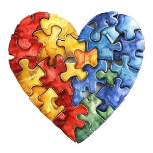 FREE to Charity, 12x Autism Awareness Clipart, Watercolor Autism Jigsaw ...