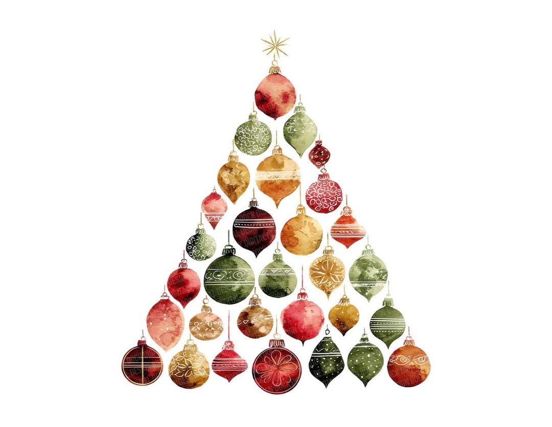Ornament Christmas Tree PNG Clipart, 12x Bauble Holiday Trees Clip Art ...