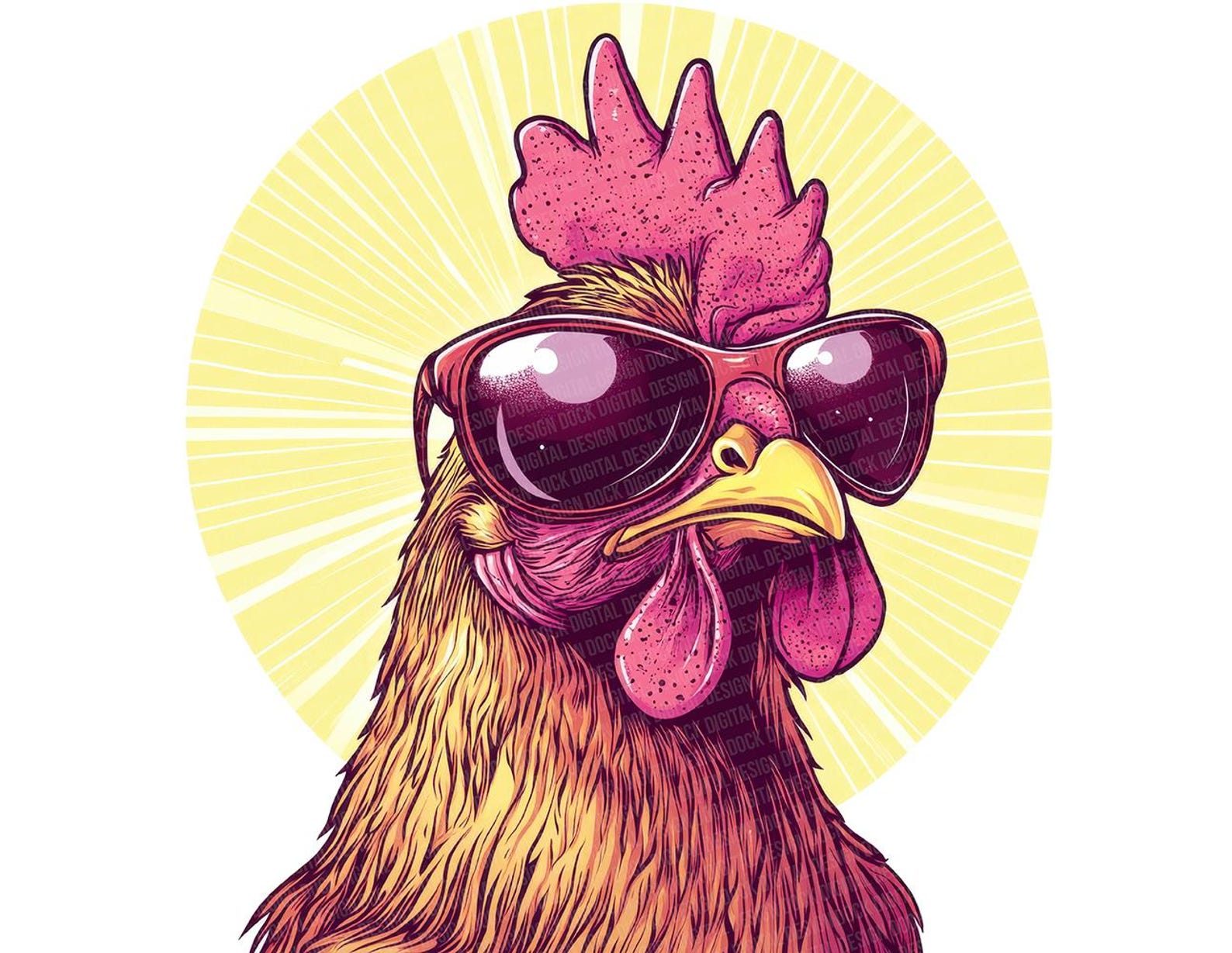 Cool Chicken PNG Clipart, 12x Funky Chicken Clip Art Set, Printable ...