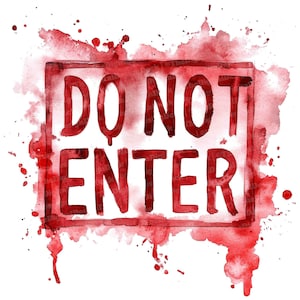 Watercolor Do Not Enter Sign, 12x High Quality Jpgs, Halloween Clipart ...