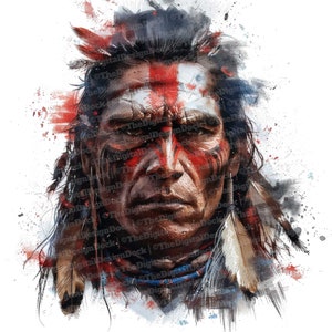 12x Native American Warrior Clipart, Red Indians Clipart, Printable ...