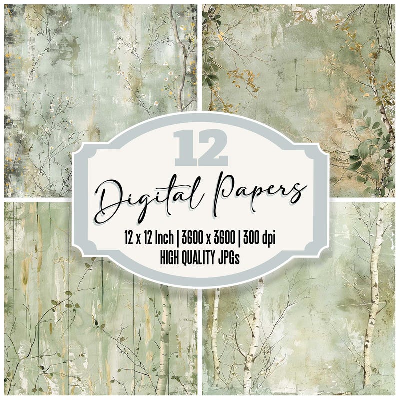 Birch Tree Art Digital - Etsy