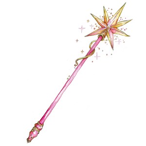 Magic Wand Clipart, 12 Jpgs, Princess Wand Illustration, Printable ...