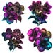Neon Floral Clip Art, 12x Bright Glow PNG Flowers Clipart Set ...