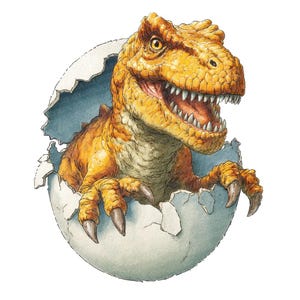Baby Dinosaur PNG Clipart, 12x Dino Egg Clip Art Set, Printable Watercolor Clip Art, Paper ...