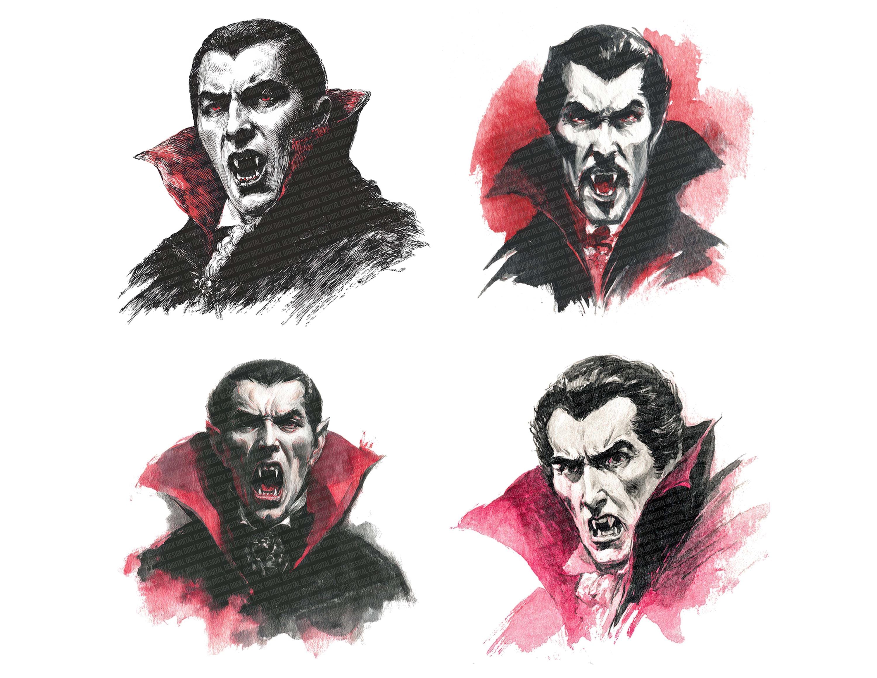 Vampire PNG Clipart, 12x Dracula Halloween Clip Art Set, Printable ...