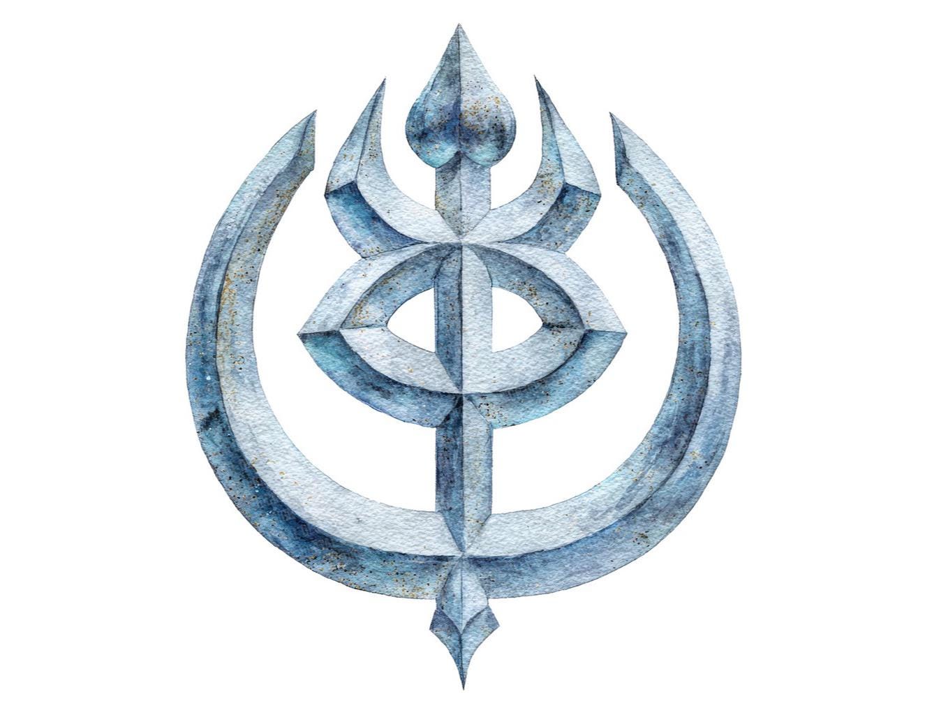 Sikh Khanda PNG Clipart, 12x Watercolor Khanda Symbol Clip Art Set ...