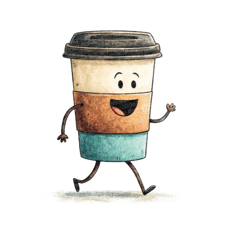 Retro Coffee Character - Etsy
