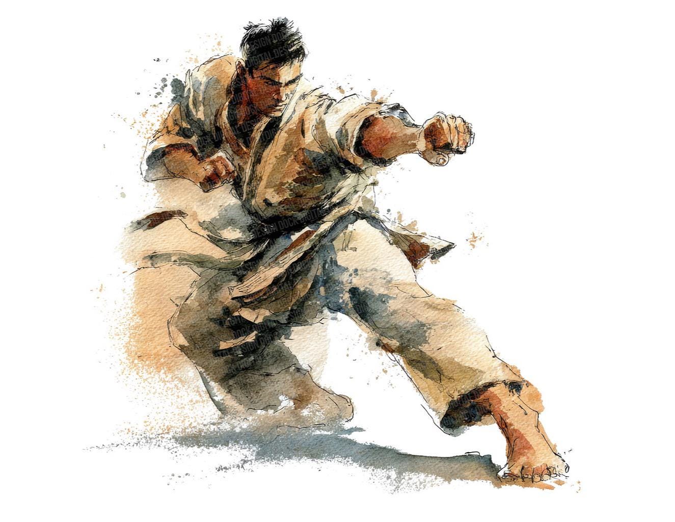 Martial Arts Punch Pose PNG Clipart, 12x Karate Fighter Art Set ...