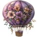 Hot Air Balloon Clipart, 12 Jpgs, Floral Clipart, Printable Watercolour ...